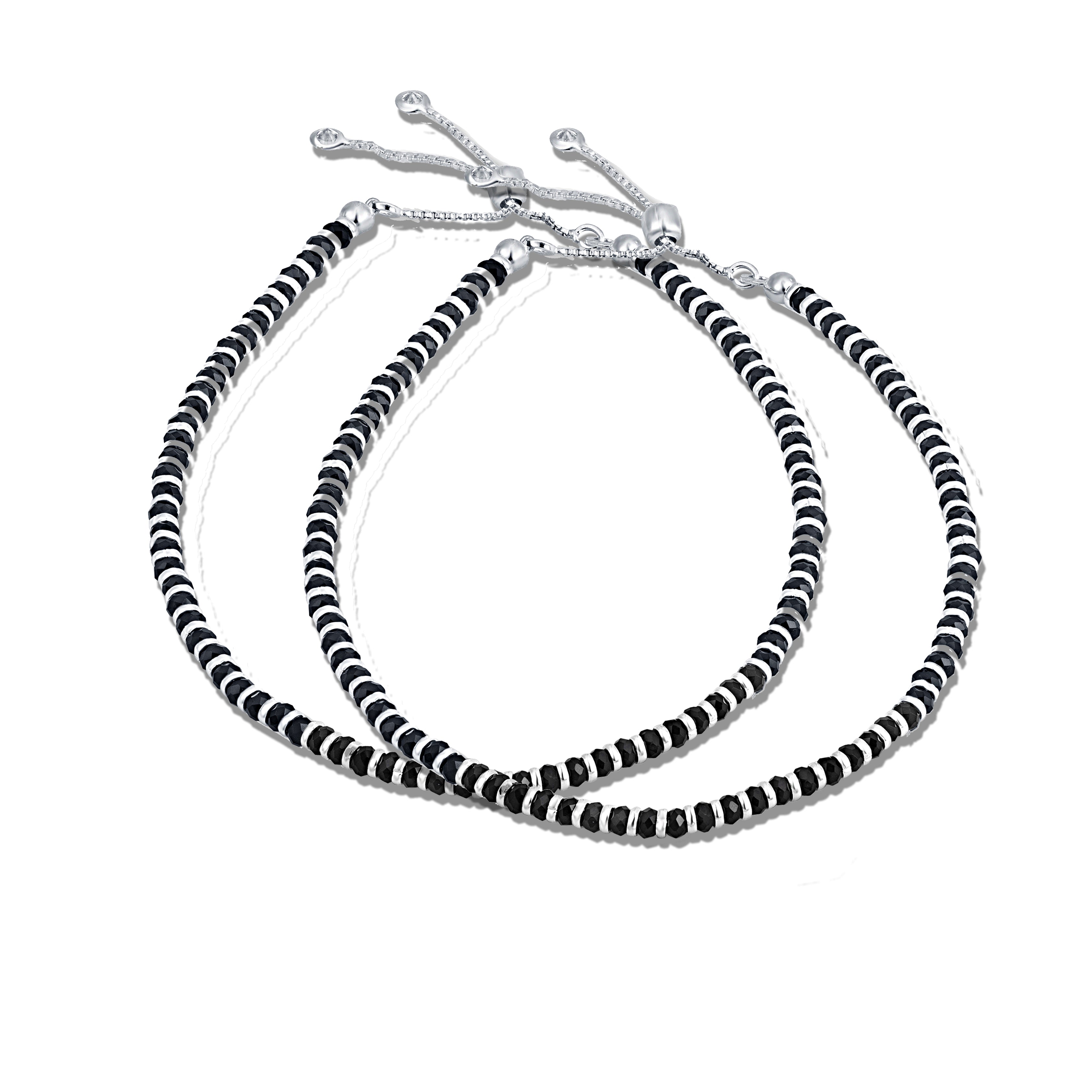 Raajraani- Nazariya Anklet - Black Love Sterling Silver Adjustable ...